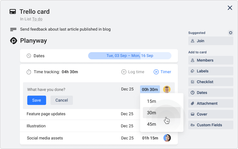 Calendar, Timeline, Time Tracking by Planyway Power-Up | Trello